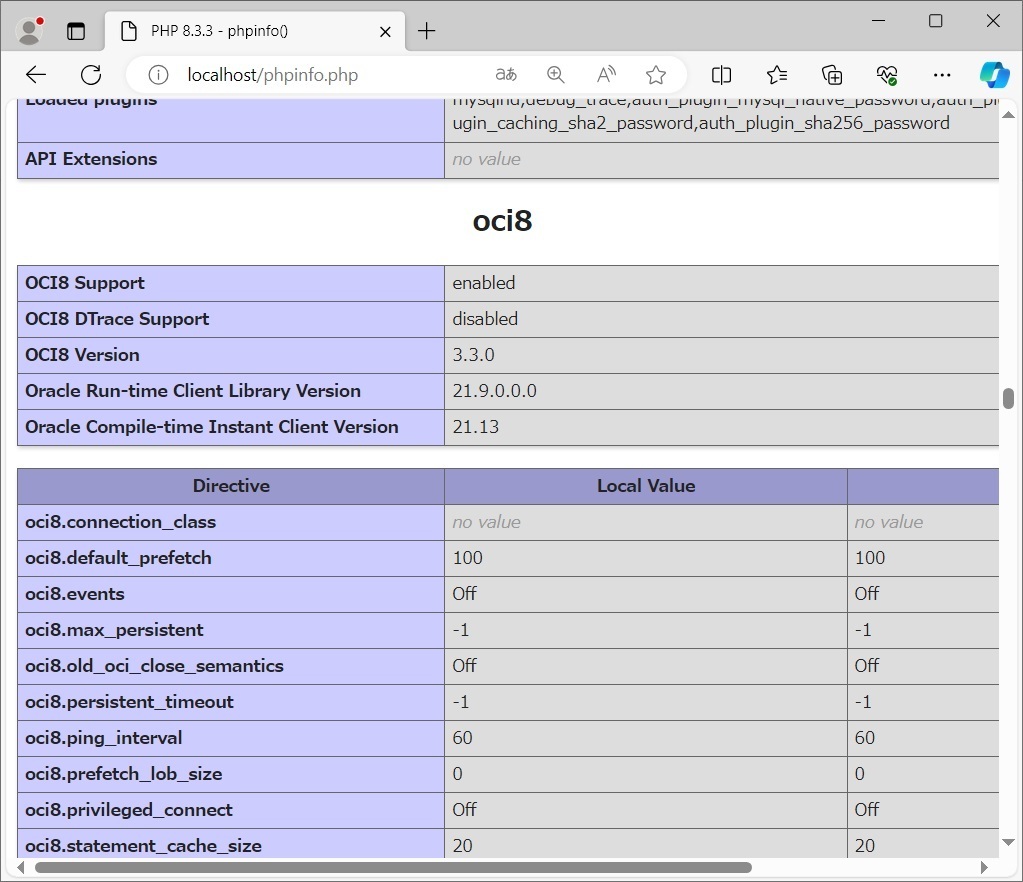 PHP で Oracle Database に接続: Nerinoのブログ